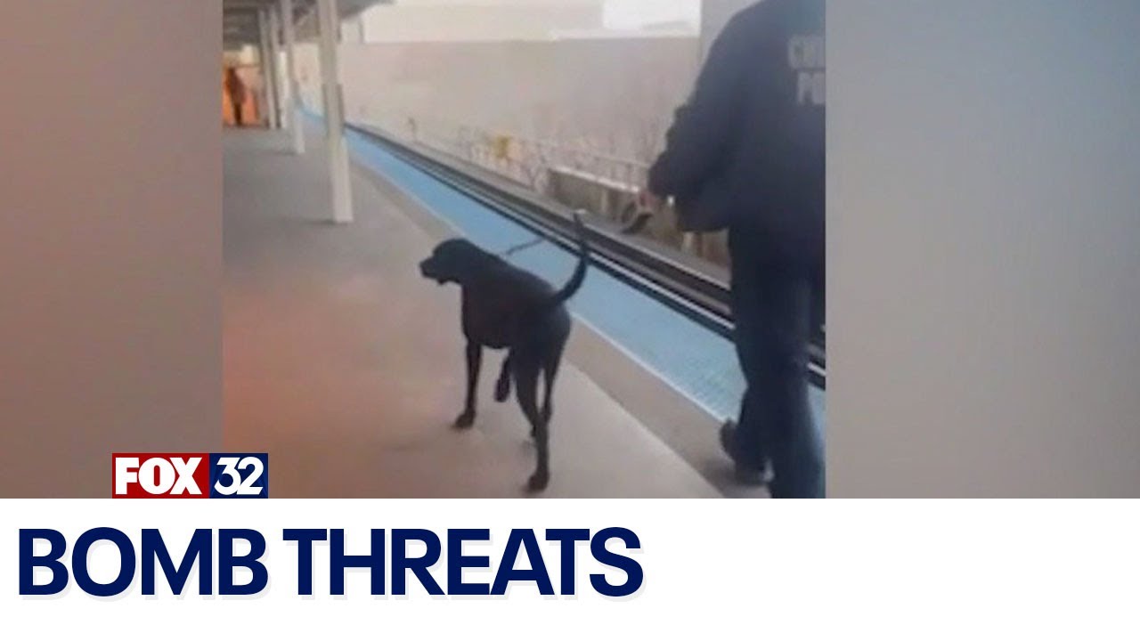Chicago police officers respond to bomb threats on CTA Red Line - YouTube