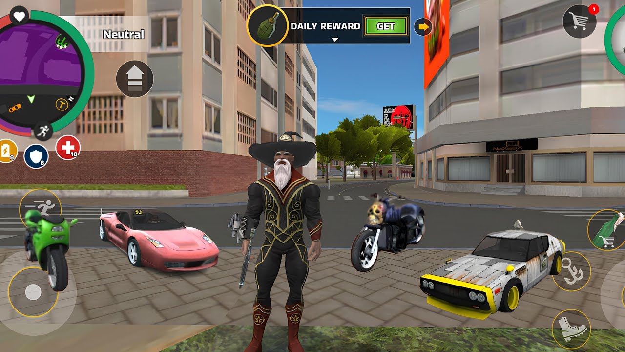 Rope hero vice town 2'de en hızlı motor ve arabayı denedim - YouTube