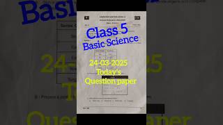 Class 5 Basic Science Annual Exam 2025 Model Question Paper Class 5 ...