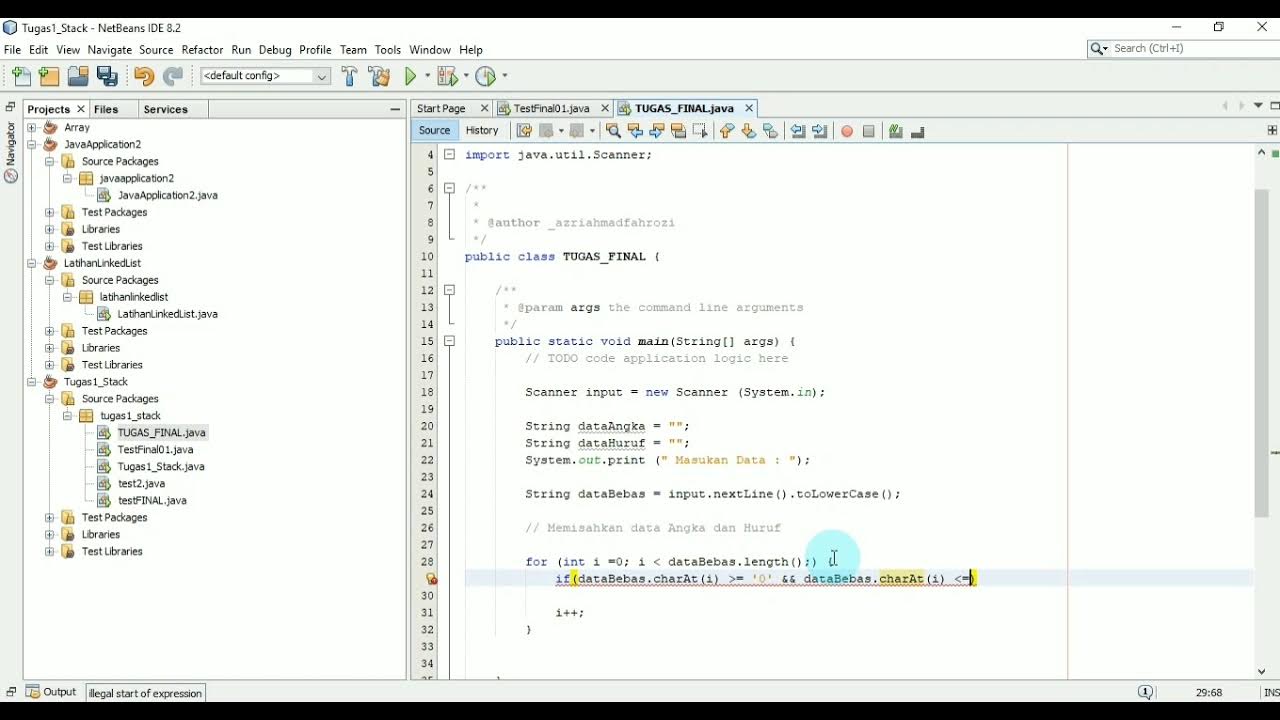 Tutorial Java Netbeans | Mengurutkan Data Angka dan Huruf Secara Terpisah | Selection Sorting ...