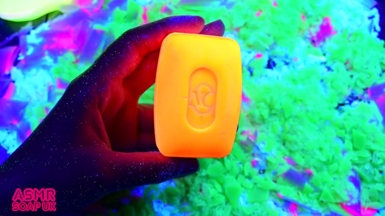NEON SOAP | ASMR SOAP. Glow in the dark show. Satisfying video ...
