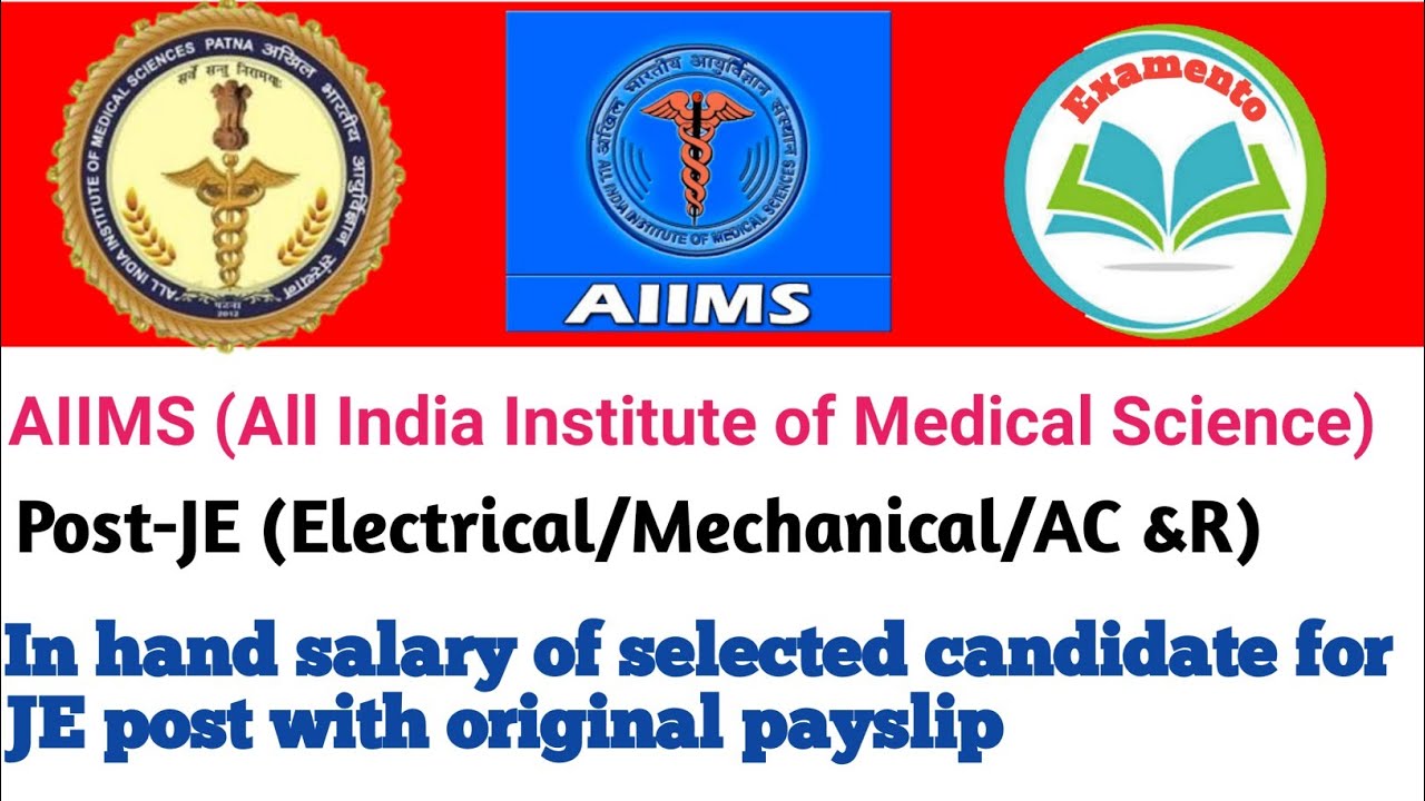 AIIMS Delhi # Original Salary slip of JE # Total In hand salary for JE ...