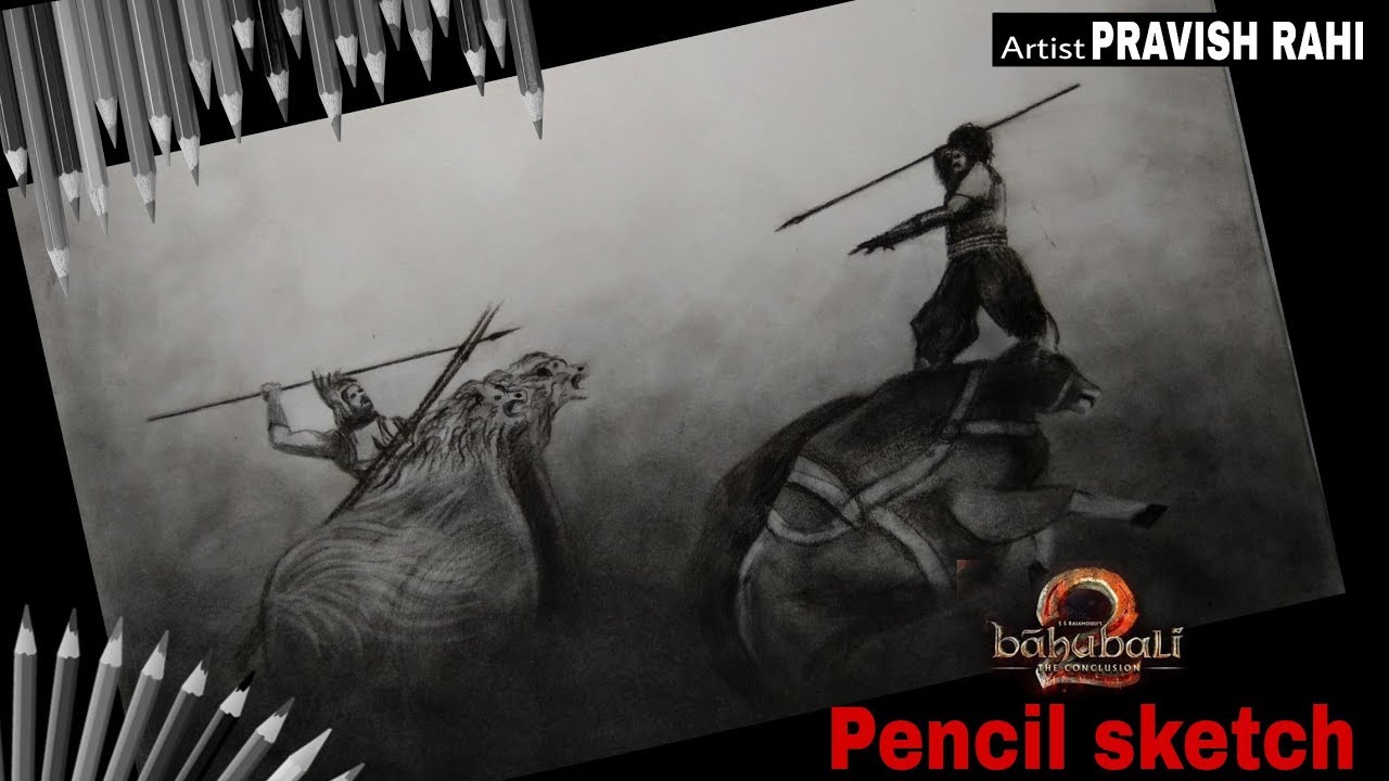 Bahubali 2 last fight with bhallaladeva || drawing || by artist ...