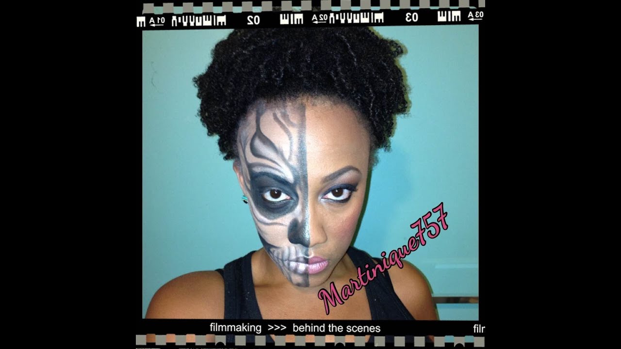 Half Skull Makeup Tutorial - YouTube
