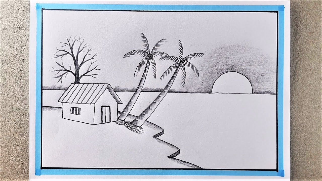 Pencil Diye Aka Sundor Drisso 💚💚 Nice Village Scenery 💛💛 River Scenery ...