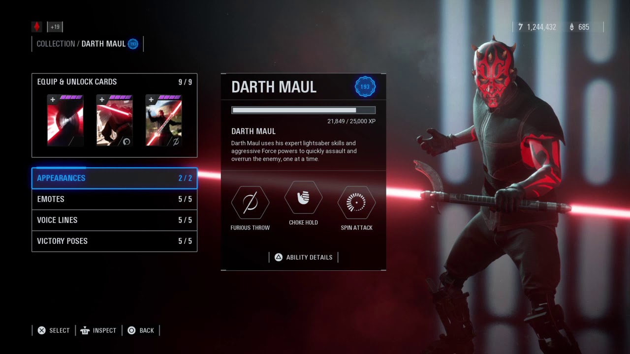 NEW Darth Maul Skin Showcase with Emotes & Victory Poses | Star Wars ...