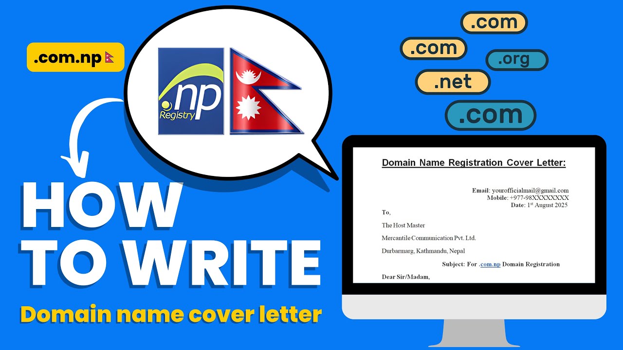 How To Write Domain Name (.com.np) Registration Cover Letter ?👨‍💻 - YouTube