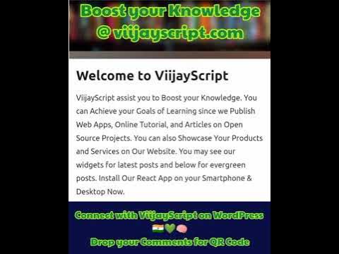 Connect with #ViijayScript on #WordPress 🇮🇳💚🧠 - YouTube