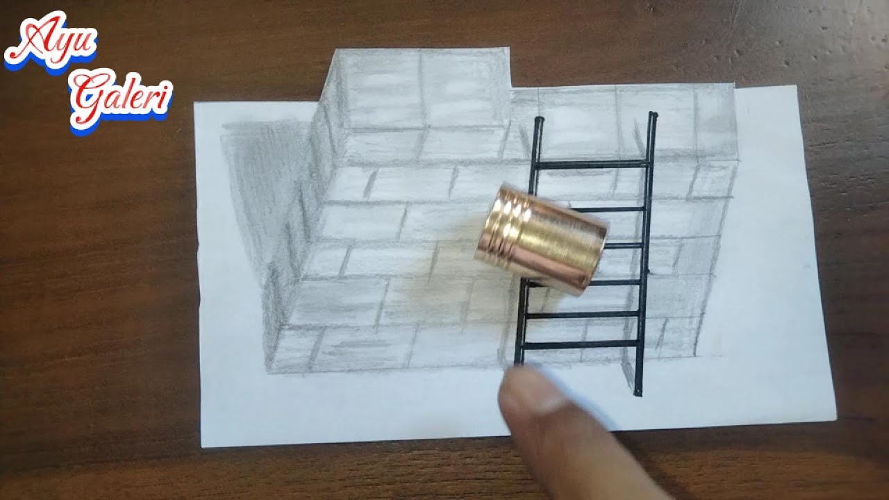 How to draw 3D wall on paper for beginners || Menggambar 3D di kertas ...