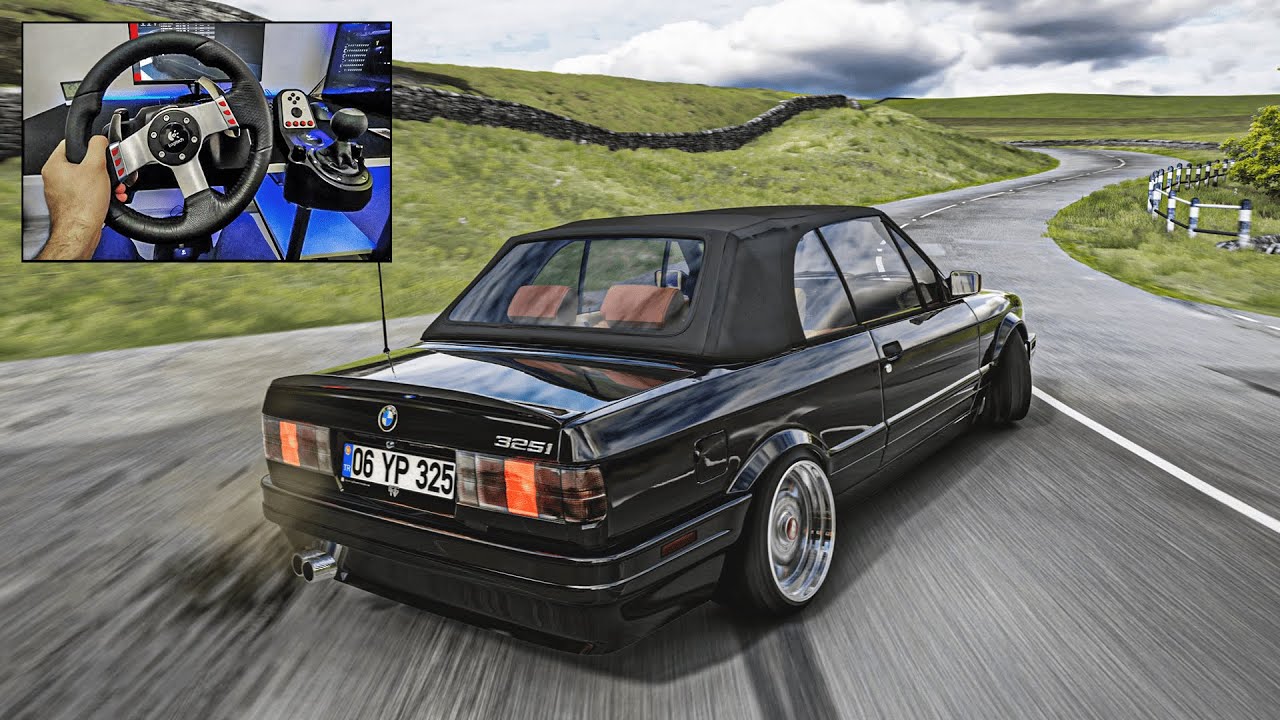 BMW E30 Cabrio in Assetto Corsa l Steering Wheel Gameplay - YouTube