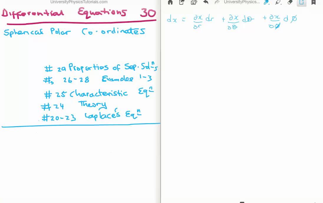 Differential Equations 30 : Spherical Polar Coordinates - YouTube