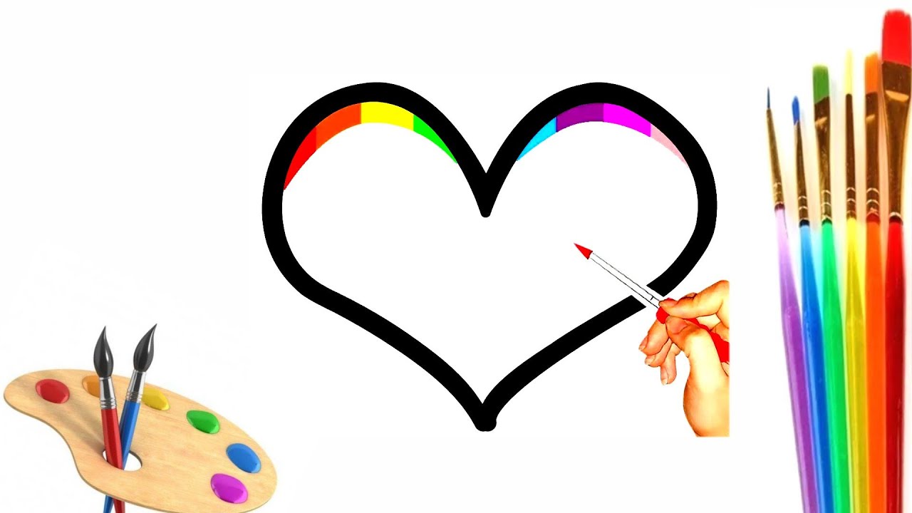 Bolalar uchun yurak rasm chizish. Сурет салу жүрек. How to Draw Simple ...