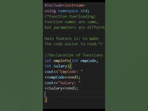 function overloading in c++@ensolutions5210 #function #functions #coding #class - YouTube