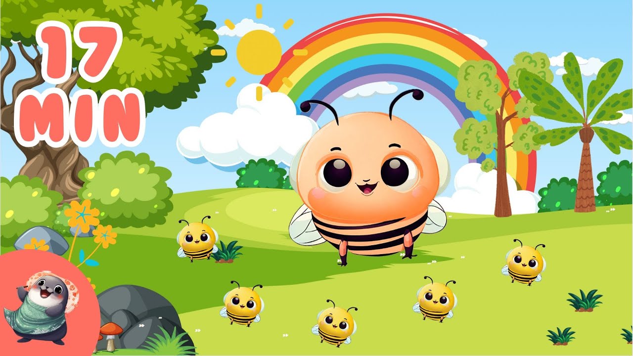 Five Little Bees +More | Fun Nursery Rhymes | Sing and Learn | Animal ...