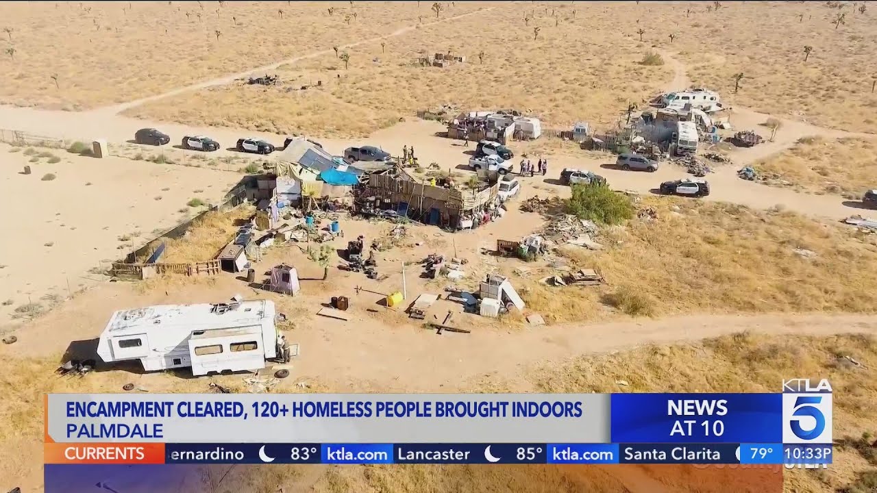 Over 100 homeless people removed from Palmdale encampment - YouTube