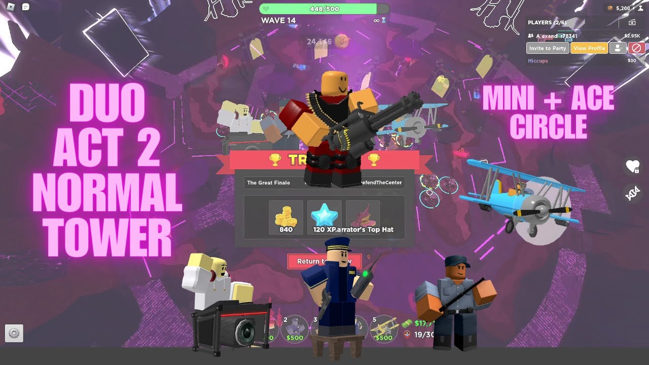 ROBLOX | TDS DUO ACT 3 with NORMAL towers SIMPLE game play | Tower ...