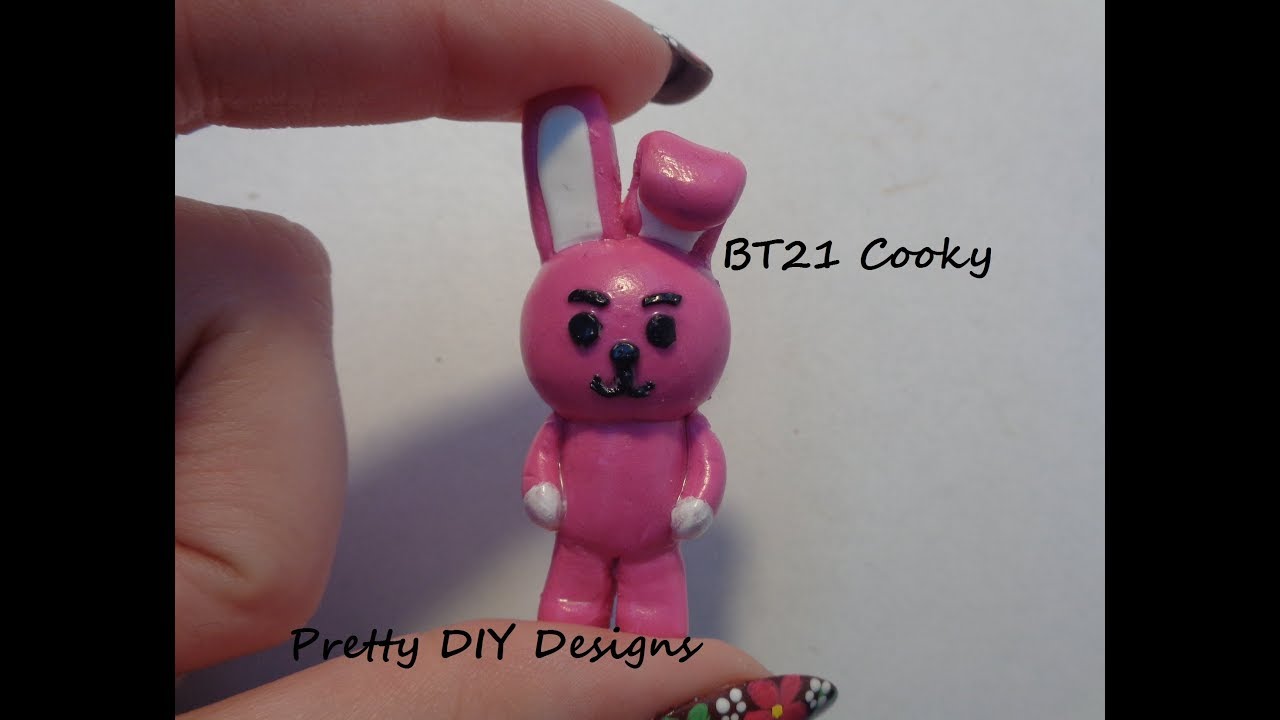 BT21 Cooky Polymer Clay Keychain - YouTube