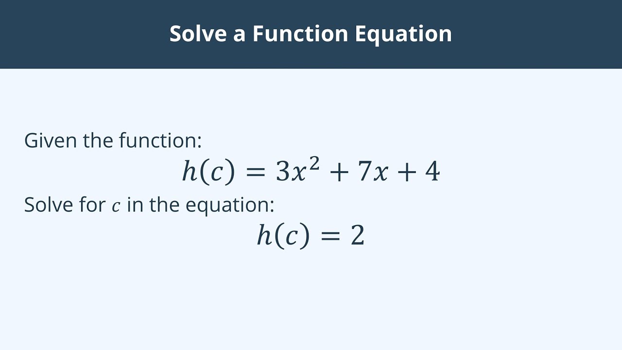 Solve a Function Equation - 1 - YouTube