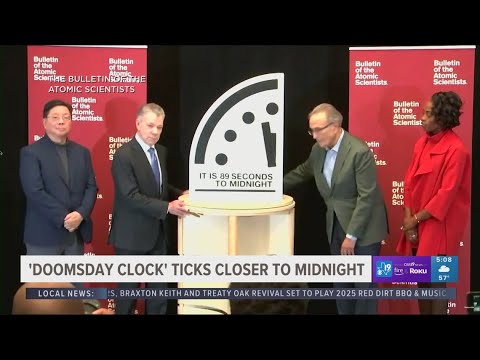 Doomsday clock sits closer to midnight than ever before - YouTube