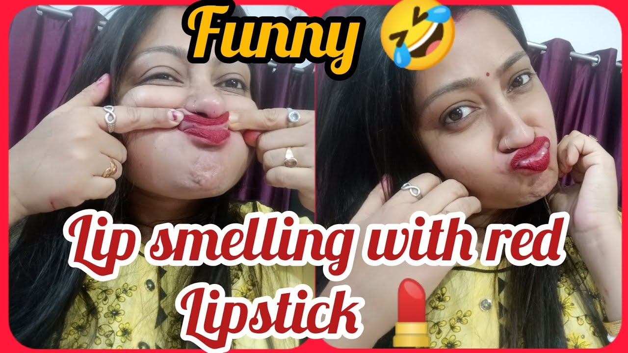 most requested video//lip smelling challenge with red lipstick 💄//funny ...