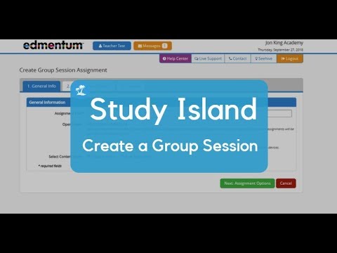 Creating a Group Session in Study Island - YouTube