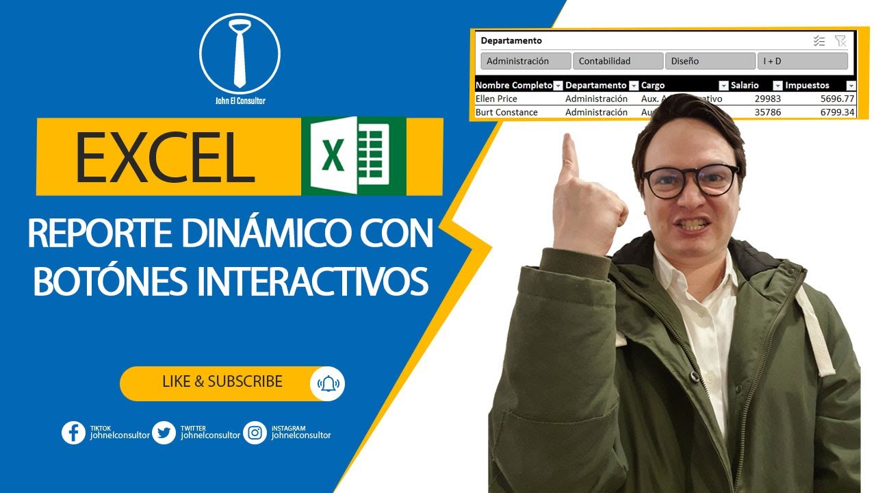 EXCEL 2022 Reporte Dinámico con Botones Interactivos y Segmentación de ...