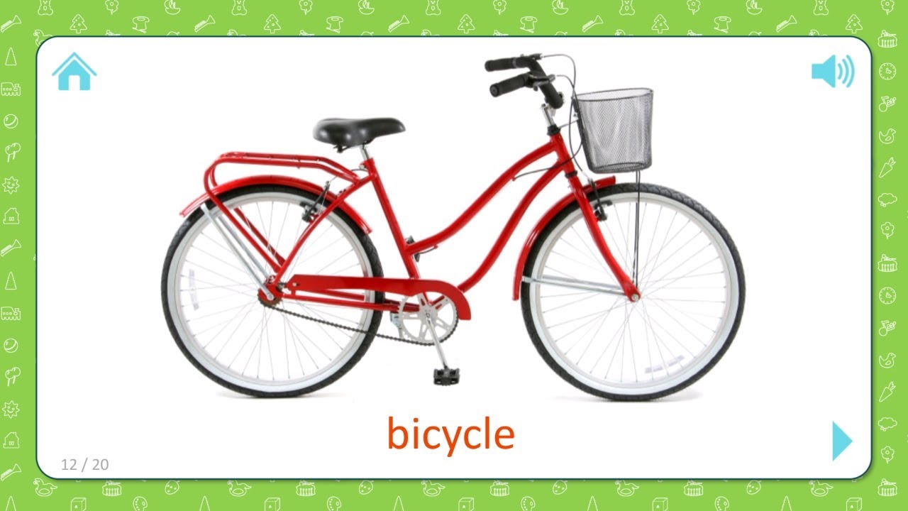 Bicycle - Transportation - Flashcards for Kids - YouTube