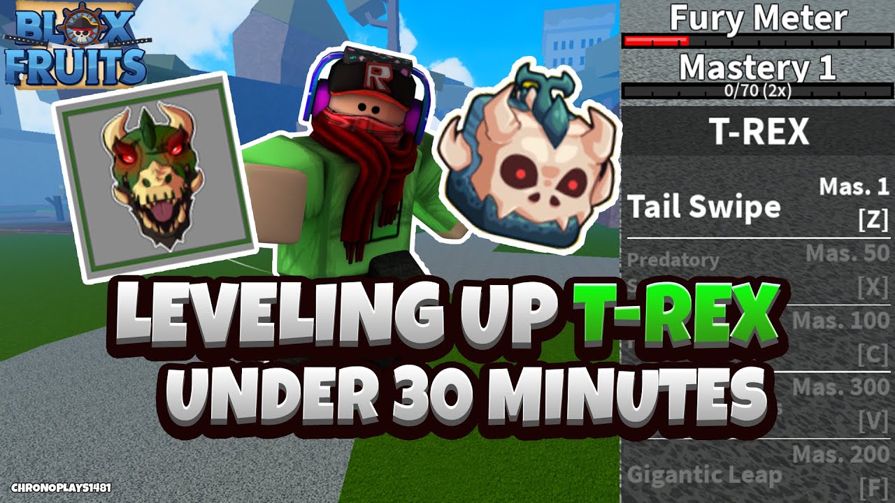 Leveling up T-Rex Fruit Under 30 Mins (Blox Fruits Winter Update) - YouTube