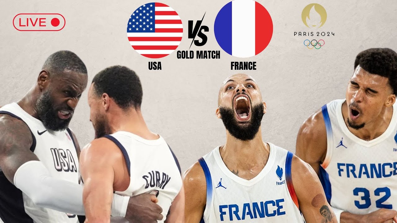 USA vs France Basketball Men Paris Olympics Gold Match - YouTube