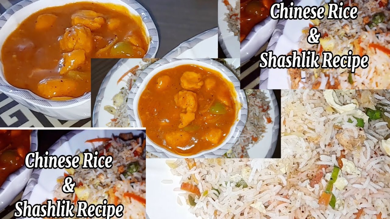 Chinese Rice & Shashlik Recipe - YouTube