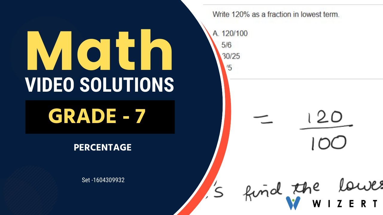 Grade 7 Math Questions with Answers - Mathematics Percentage questions ...