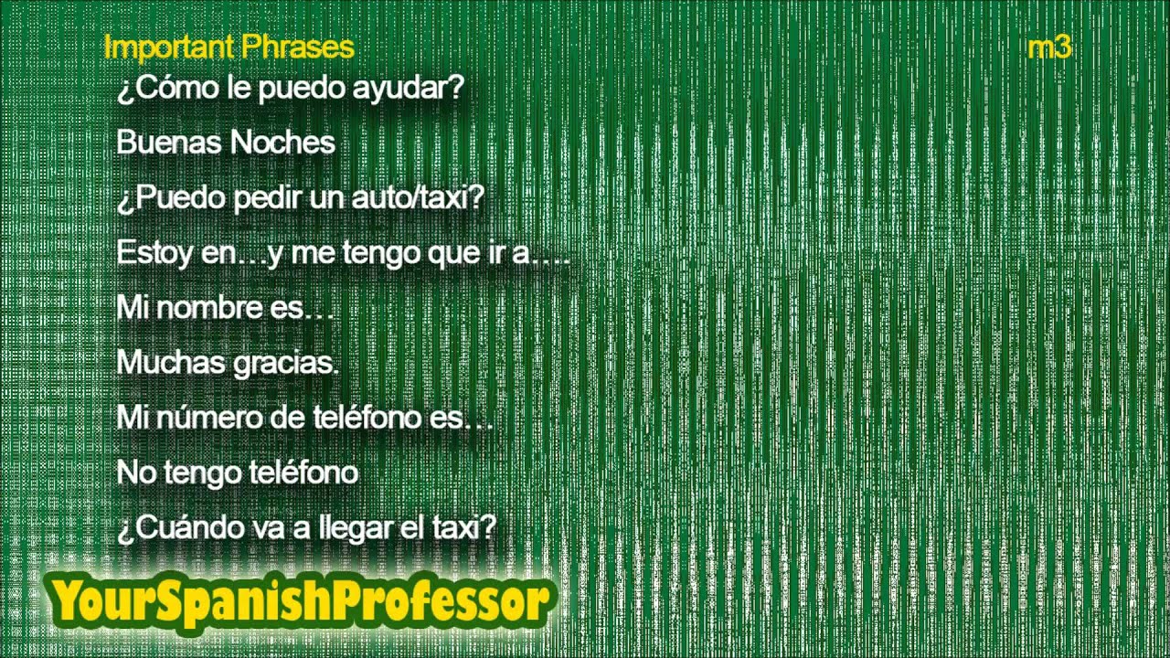 Crash Course, Module 3: Important Taxi Phrases - YouTube