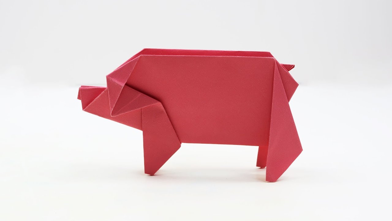 How to Fold an Origami Pig - Origami Animal Crafts - YouTube