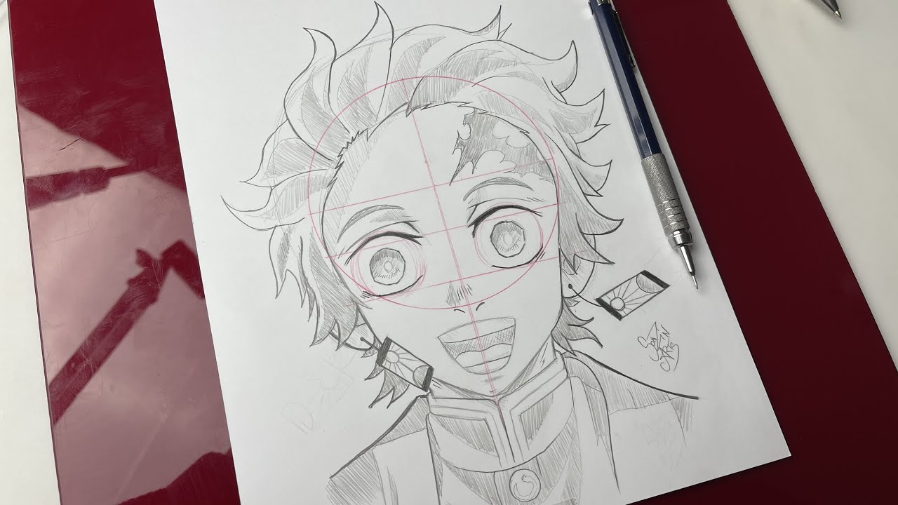 Como dibujar a TANJIRO KAMADO - How to draw Tanjiro - Demon slayer - ViDoe