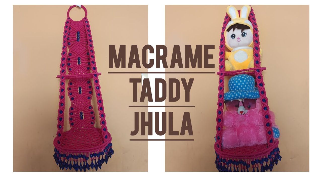 Macrame Teddy bear swing tutorial | Macrame teddy bear jhula #macrame # ...