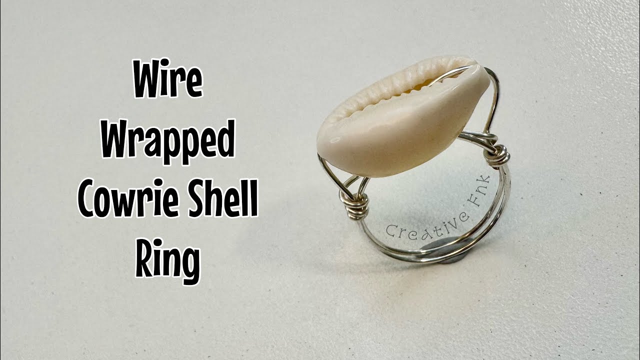 How to make a wire wrapped cowrie shell ring! Simple & unique seashell ...