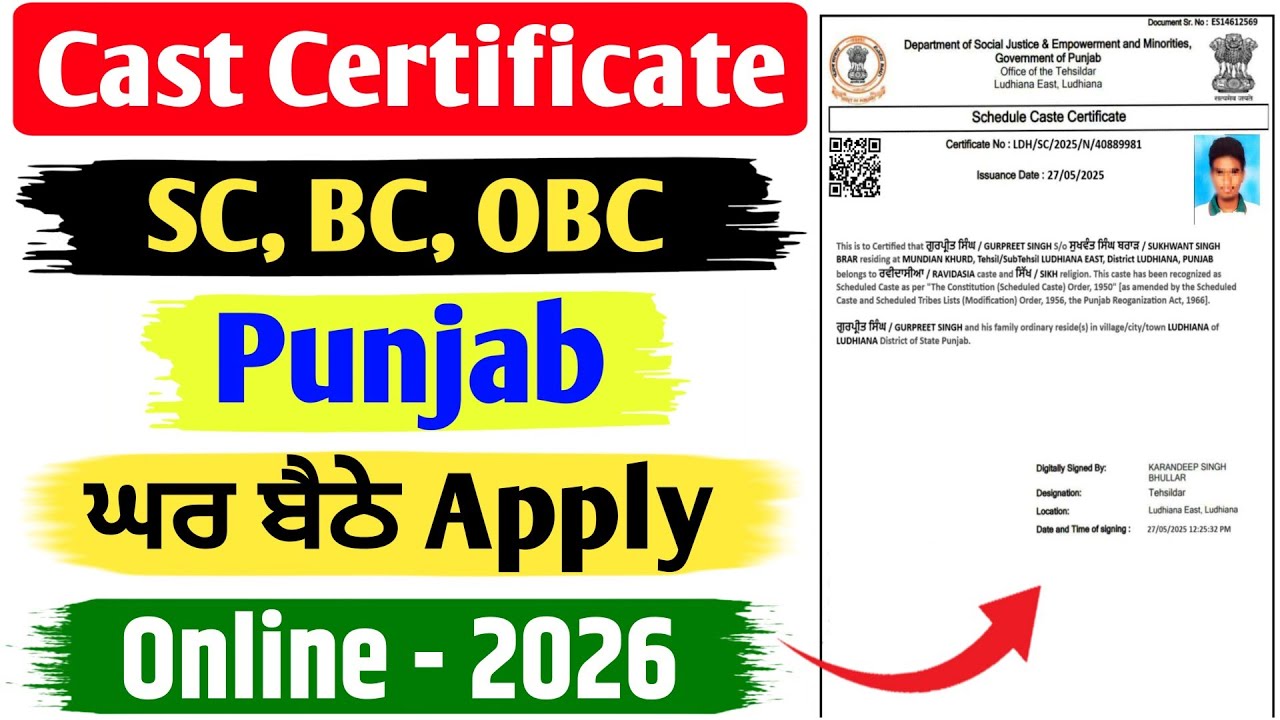 Punjab caste certificate online apply| Punjab caste certificate online ...