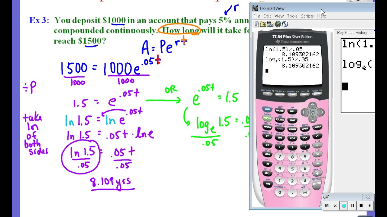 Alg II Logs applications - YouTube