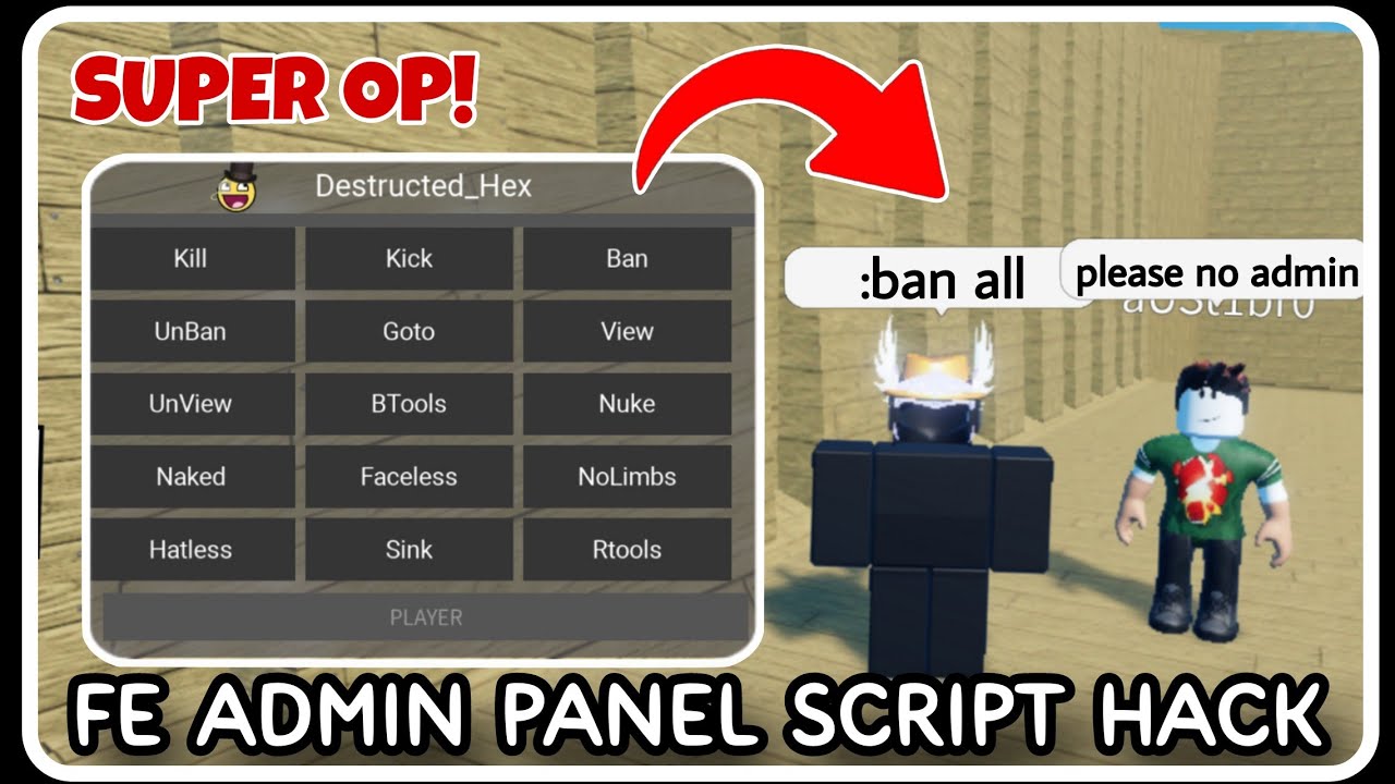 [ FE ] Admin Panel Script - ROBLOX SCRIPTS - SUPER OP Ban All, Kick All, Nuke Server - YouTube