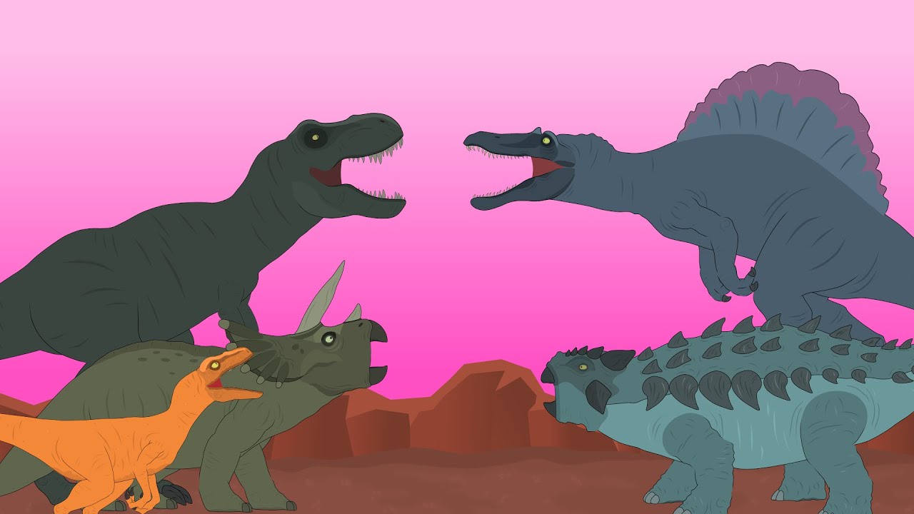 Collection of Epic Dinosaur Battles | Animation - YouTube