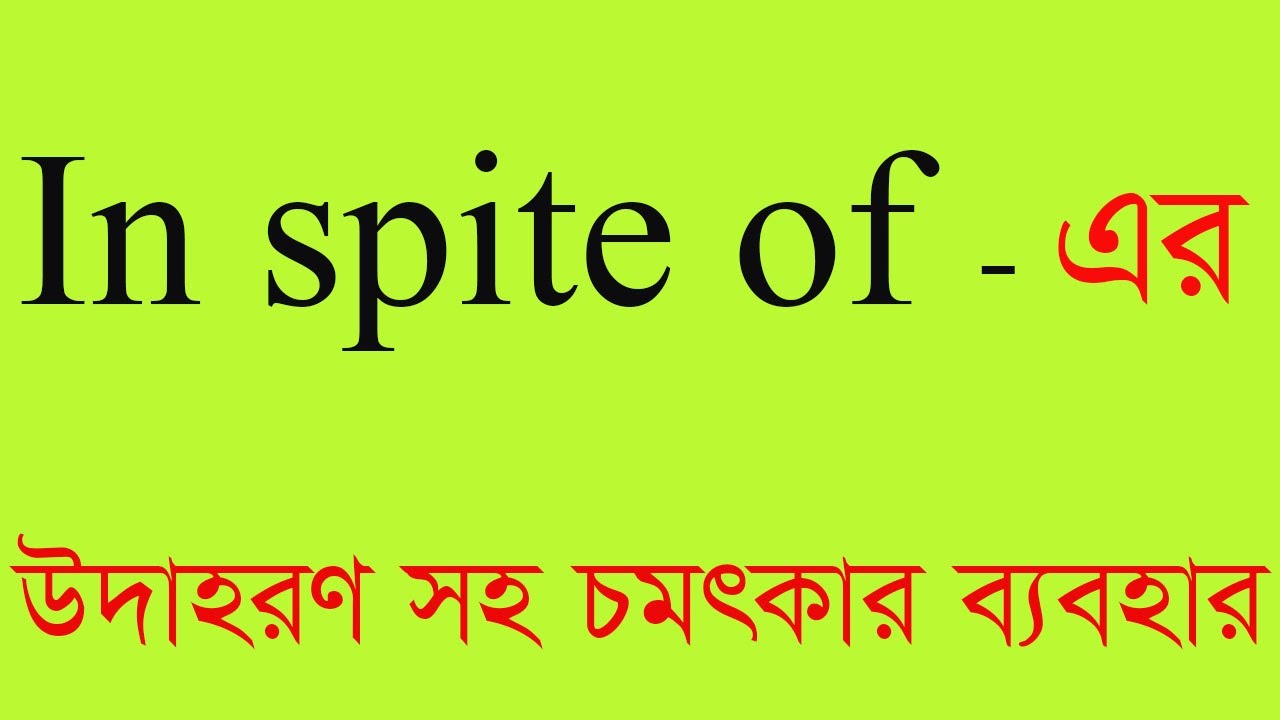 In spite of এর ব্যবহার ‍all prepositions how to use In spite of. In ...