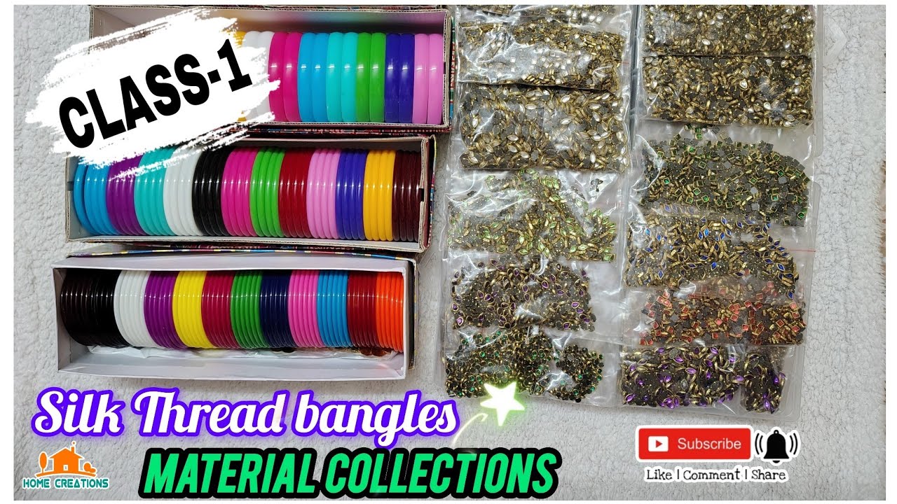 Silk thread bangles Material collection || raw material for silk thread ...