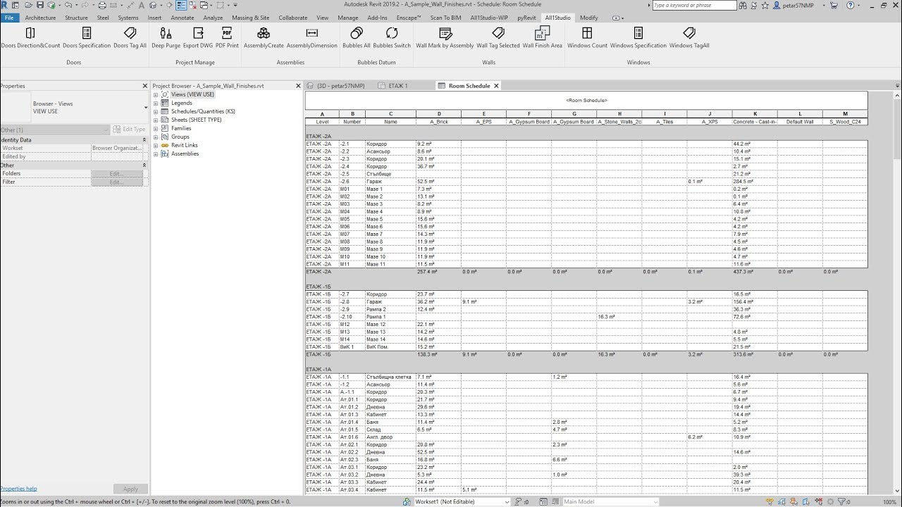 Revit Room Material Finishes | All 1 Studio Lab - YouTube
