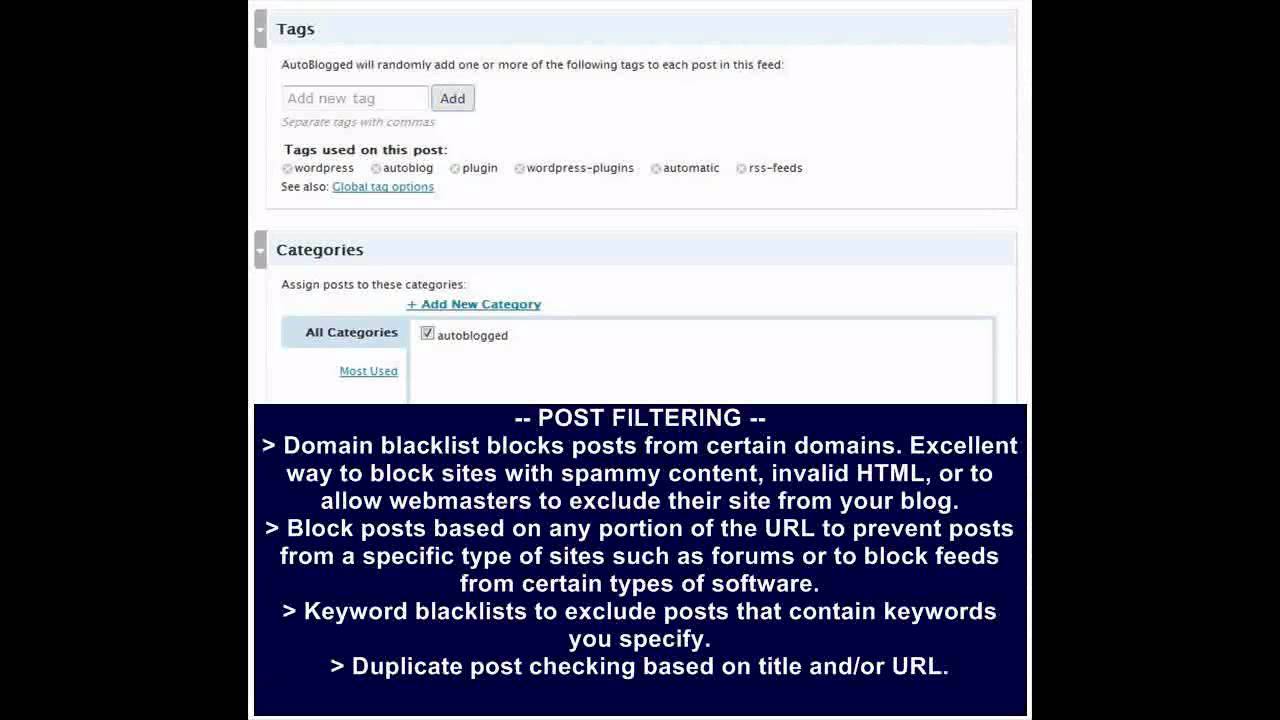 Autoblog plugin for Wordpress - Autoblogging Made Easy - YouTube