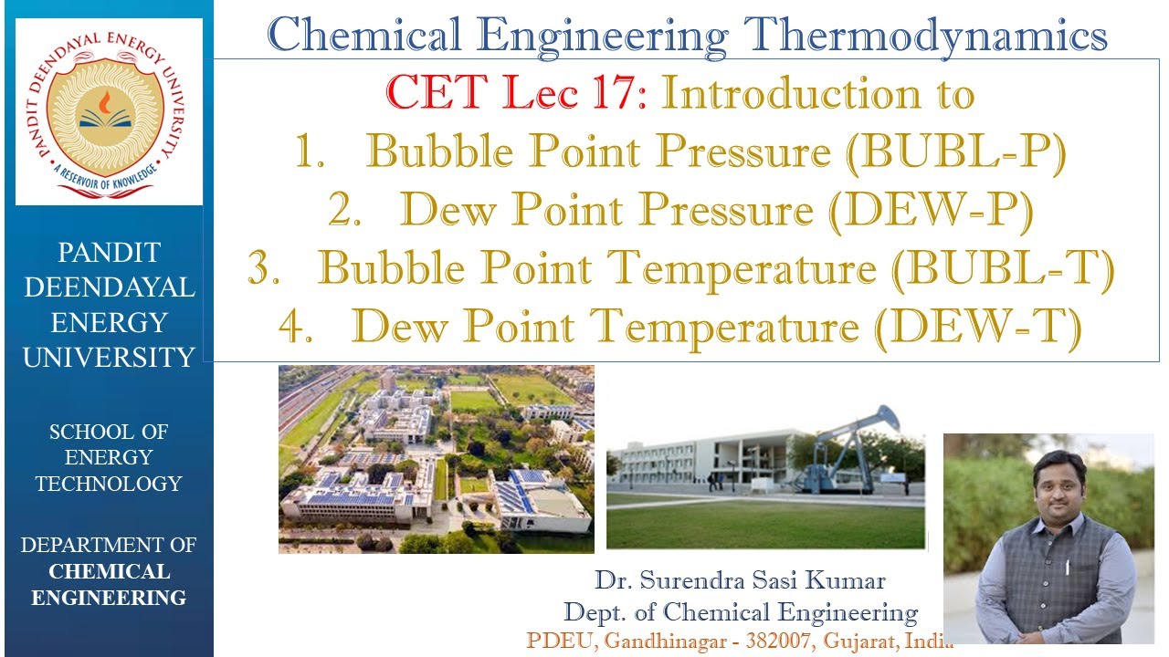 CET Lec 17: Introduction BULB-P/DEW-P/BUBBLE-T/DEW-T...systematic ...