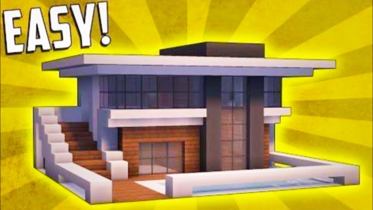 Minecraft tutorial modern small simple modern house Minecraft tutorials - YouTube