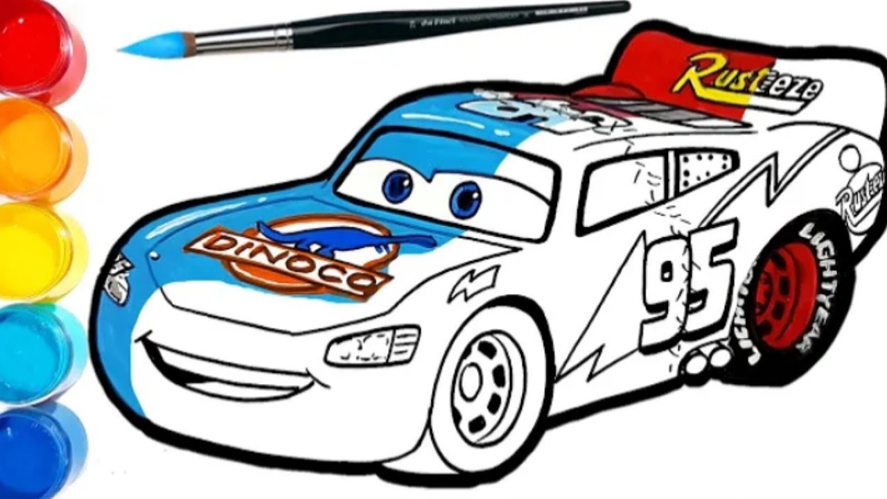 Lightning McQueen Drawing🚘🖍/How to draw car‌/Disney pixar cars drawing ...