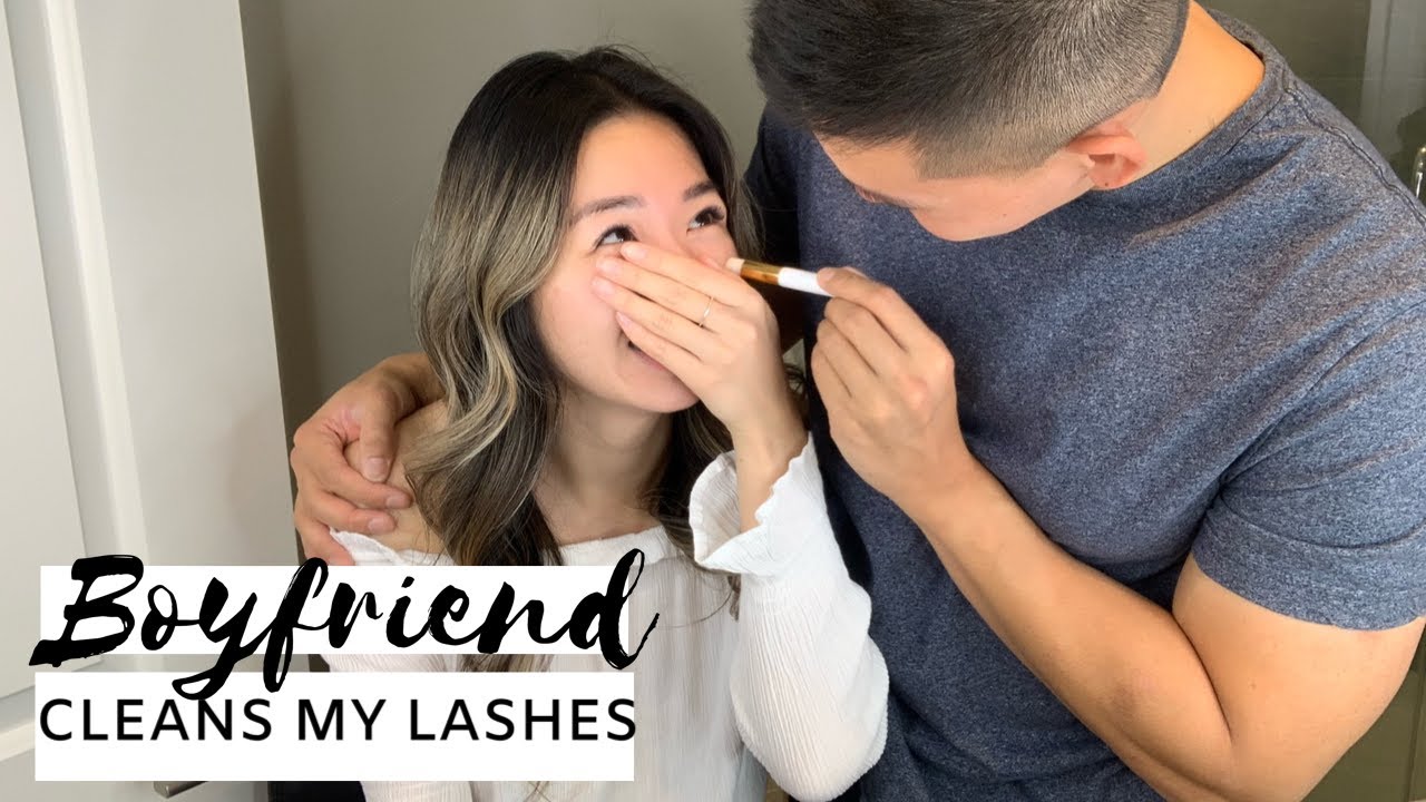 Boyfriend Cleans My Lash Extensions! | ailashco - YouTube