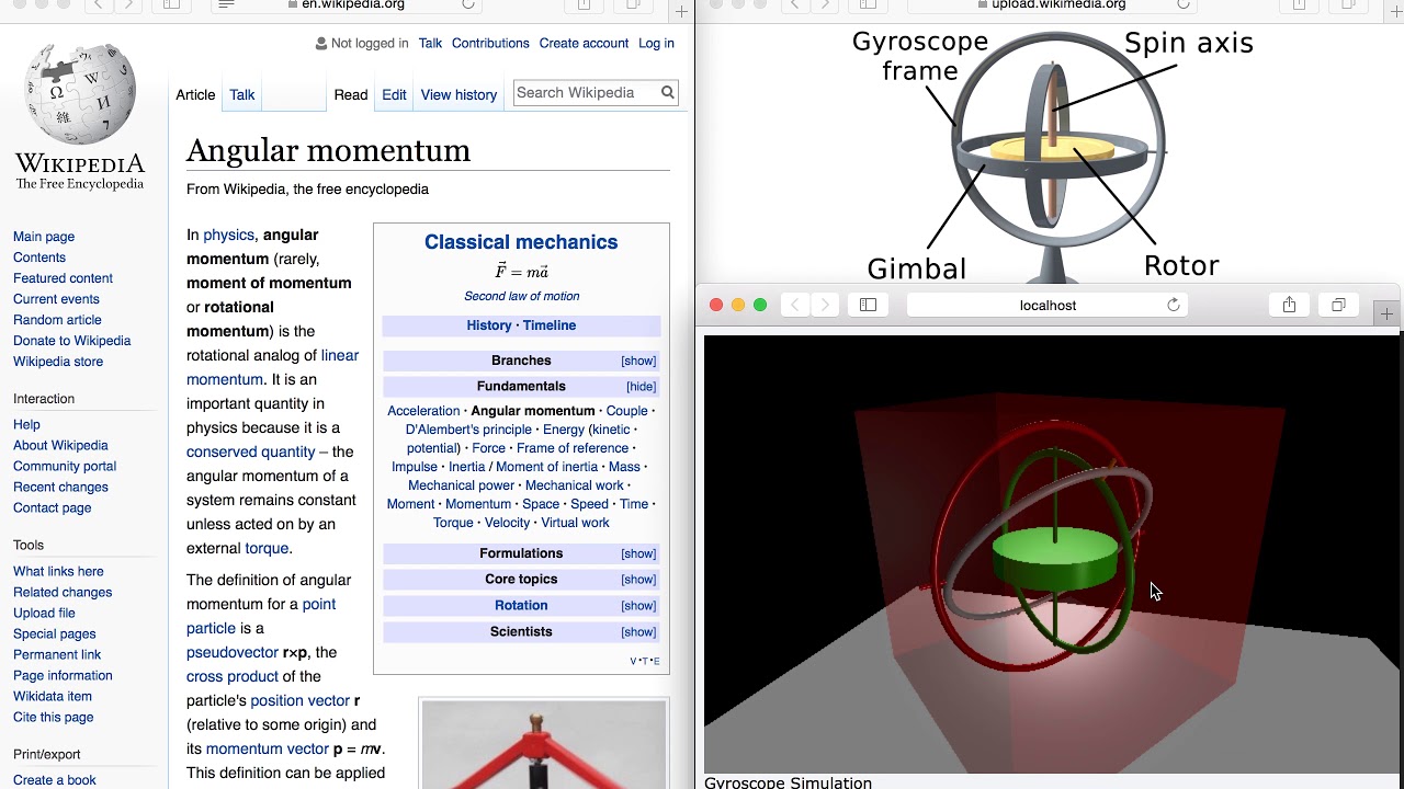 Gyroscope Simulation - YouTube