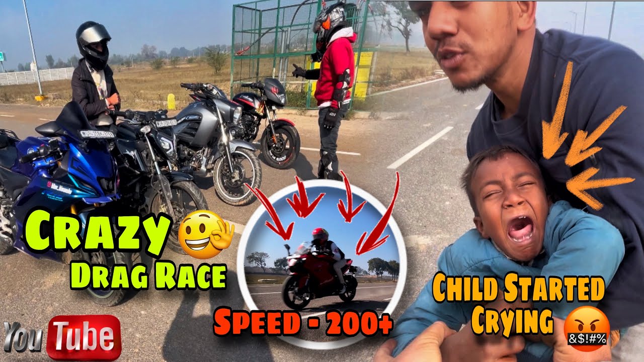 Drag Race Goes Wrong 🥵//Child Started Crying 🤣// 200+ Speed 😱 ...